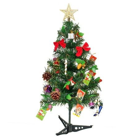 60cm Tabletop Artificial Small Mini Christmas Tree with LED Light Xmas ...