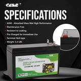 Casil 12V 9Ah Generator Battery Replacement for Generac GP7500E XP8000E ...