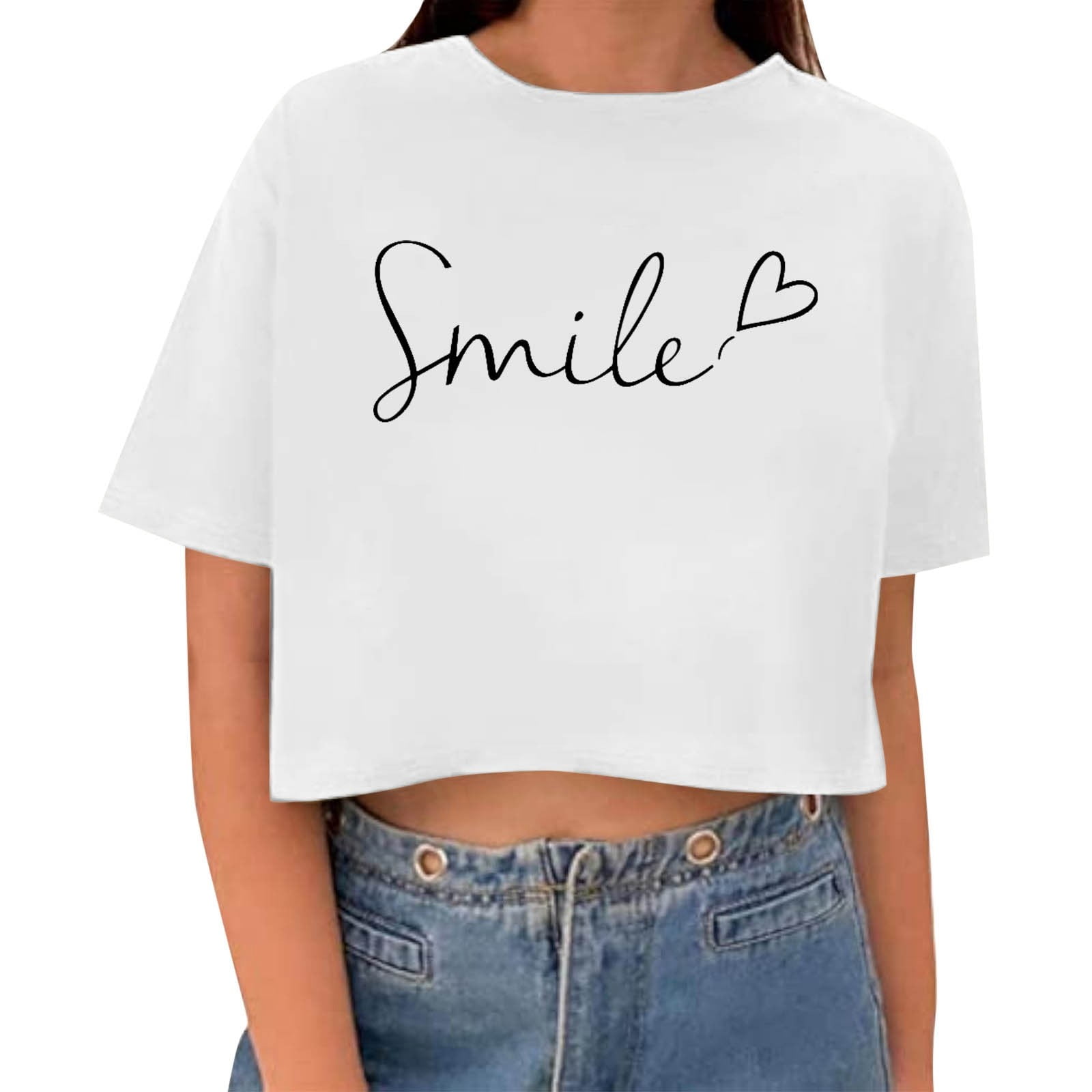 Click here for Fgnfyis Womens Fashion Crop Top Short Sleeve Print... prices