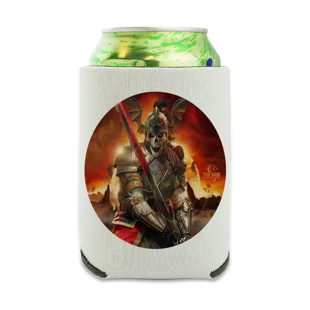 Undead Skeleton Knight Warrior Fantasy Can Cooler - Drink Sleeve Hugger ...