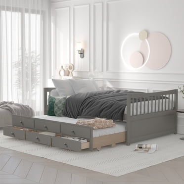 Acme Peridot Daybed & Trundle (Twin Size) in Dove Gray Velvet - Walmart.com