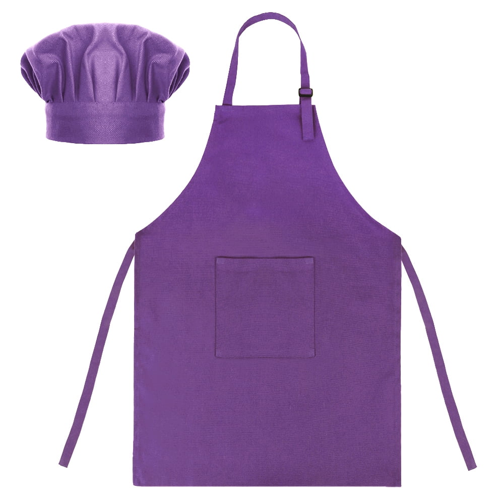 Toptie Cotton Canvas Kids Cooking Aprons and Chef Hat Set - Walmart.com