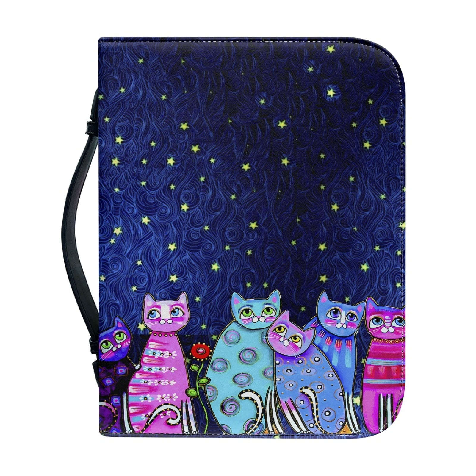 Xoenoiee Stars and Cats Pattern Bible Covers for Women Men PU Leather ...