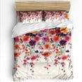 Colorful Flower Full Duvet Cover Set, Spring Red Purple Yellow Floral ...