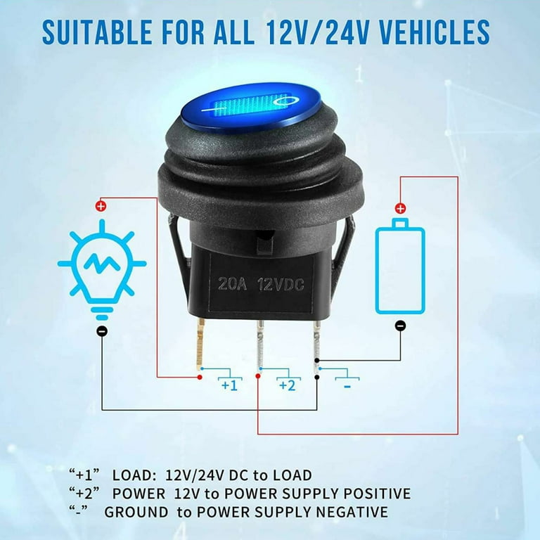 Weatherproof Rocker Switches 12v Joinfworld 3 Way Round Rocker Switch