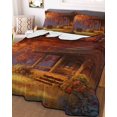68x98in Quilt Bedding Set, Autumn Orange Maple Leaves Tree Lightweight ...