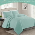 Exclusivo Mezcla Aqua Twin-Size Quilt Set, Lightweight Weave Pattern ...