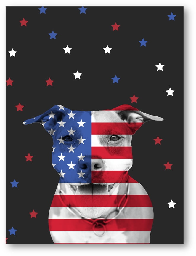 Awkward Styles Pitbull Wall Art USA Flag Canvas with Pitbull Dog Wall ...