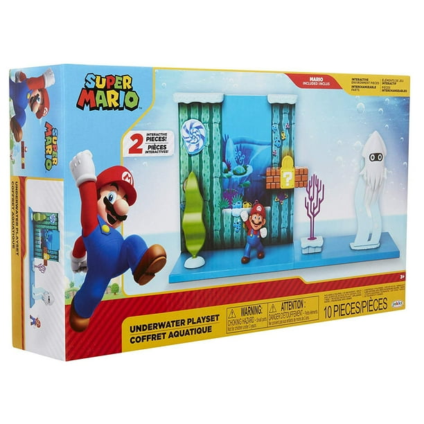 World of Nintendo Super Mario Underwater Playset [Mario & Blooper ...