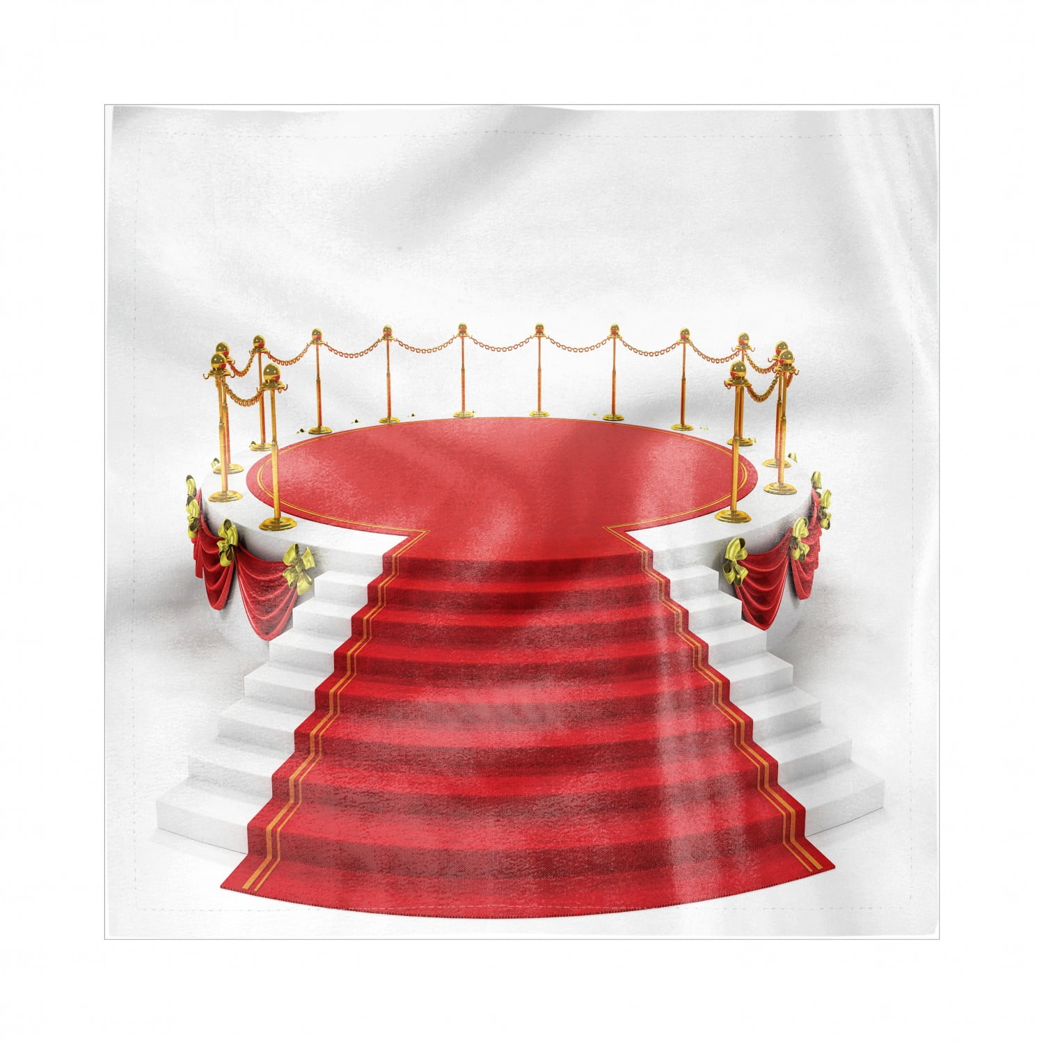 Theatre Decorative Satin Napkins Set Of 4 Simplistic Design Round