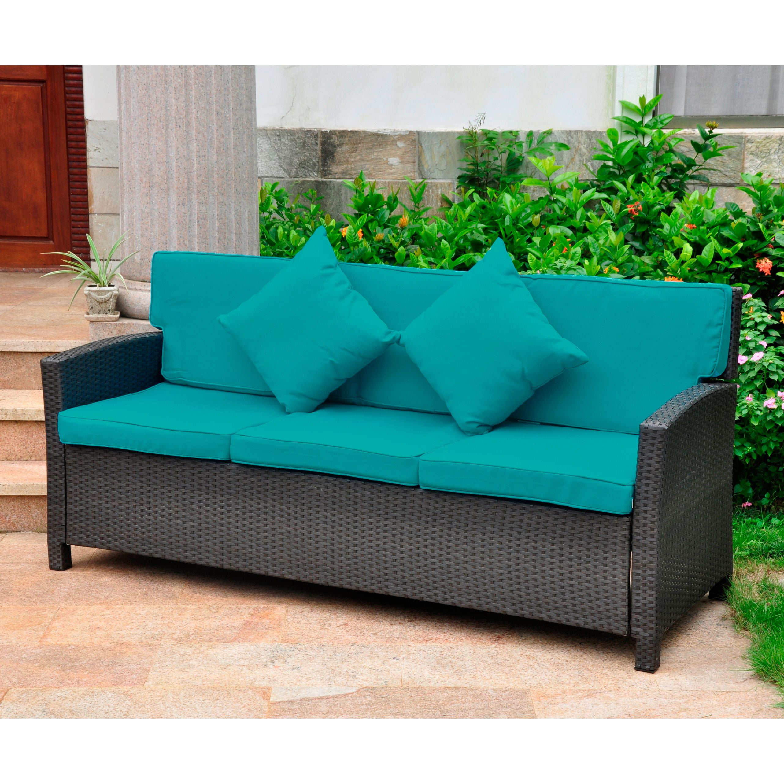 International Caravan Valencia Resin Wicker/ Steel Contemporary Deep ...