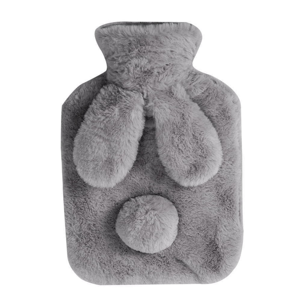Hot Water Bottle Soft Plush Cute Animal Rabbit Ears and Tail Cover Hot ...
