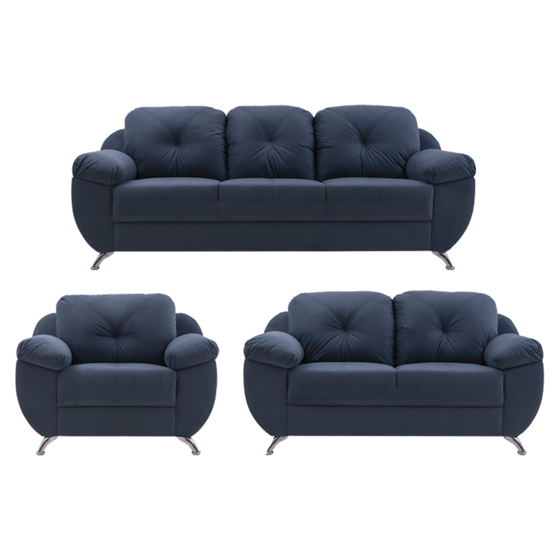 Sala 3 2 1 Valetina Azul Marino - Kessa Muebles | Walmart en línea