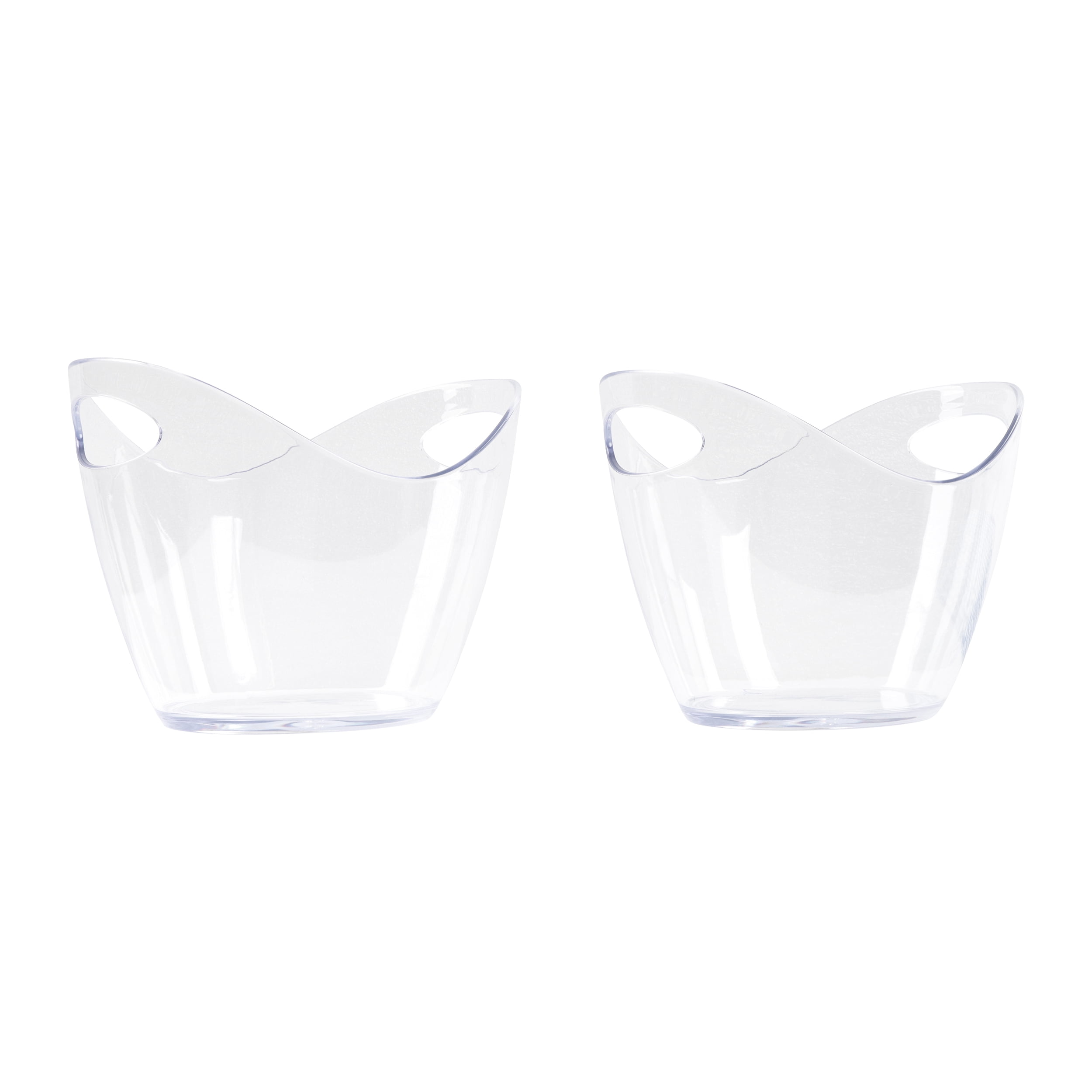 Lot45 Acrylic Beverage Bucket 2pc Set - 3.5 Liter Clear Party Beverage ...