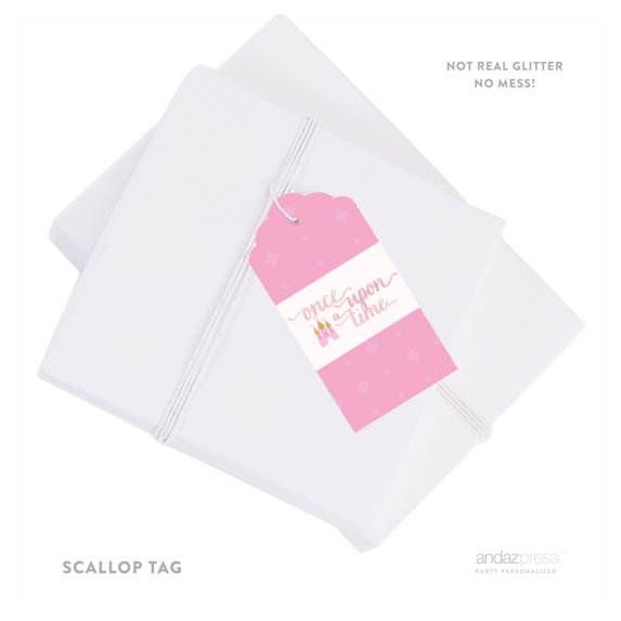 Sparkle Princess Birthday Once Upon a Time Scallop Gift Tags, 16-Pack ...