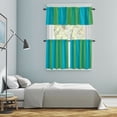 Blue Green Gradient Kitchen Curtains Set for Windows, Color Striped ...