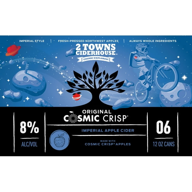 2 Towns Ciderhouse Original Cosmic Crisp Imperial Cider 6-12 OZ Cans ...