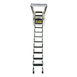 INTBUYING Hidden Telescopic Folding Ladder Black 9.8ft/12Steps Carbon ...