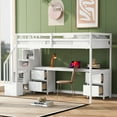 EUROCO Twin Loft Bed with Desk and 4 Drawers, Moveable Staircase for ...