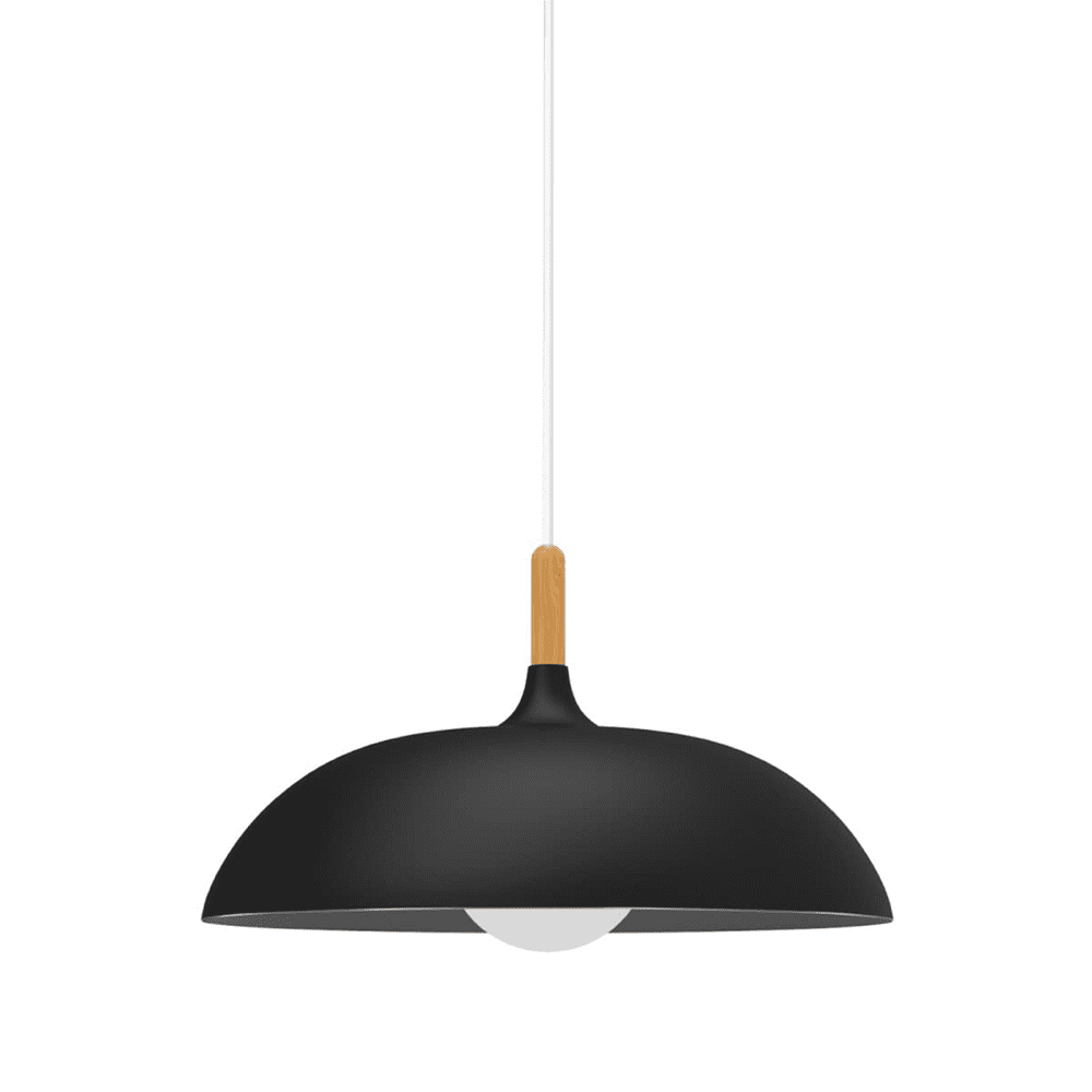 Lampara De Techo Colgante Macaron Retro Con Madera 40 Cm de Diámetro ...