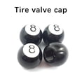 Black 8 Ball Tire Valve Caps - Aluminum Alloy Dust Covers for Car Bike ...