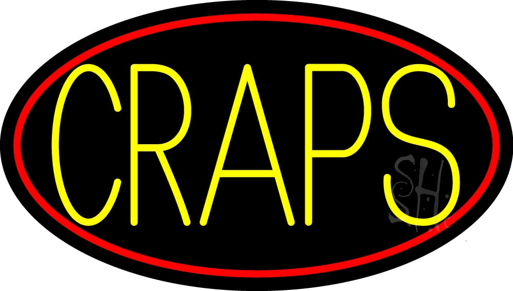 Craps 3 LED Neon Sign 20 x 37 - inches, Black Square Cut Acrylic ...