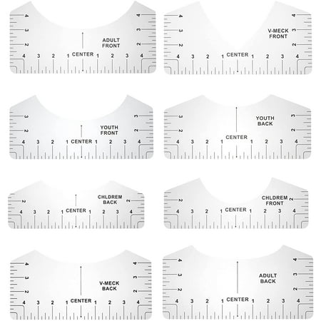 8pcs TShirt Alignment Tool T Shirt Ruler Guide Tool Tee Ruler Size ...