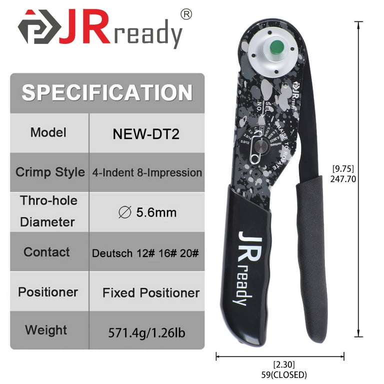 Jr Ready Crimper JRready ST2158 KIT: JRD-DT2 Deutsch Crimper With TH-DT Turret Style Positioner ...