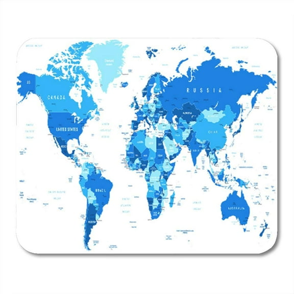 KDAGR Blue Country World Map and Navigation Highly Detailed Countries ...