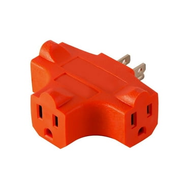 Axis YLCT-10 3-Outlet Heavy-Duty Grounding Adapter (Orange) - Walmart.com