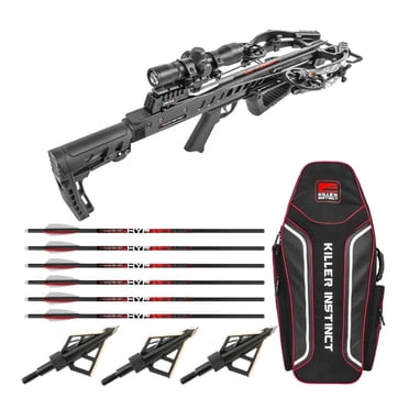 Killer Instinct Lethal 405 Crossbow Bow Archery Pro Package with 3 ...