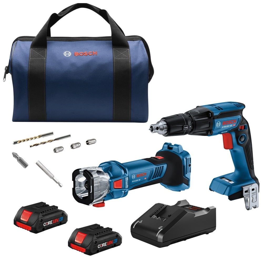 Restored Bosch GXL18V-291B25-RT 18V Brushless Cordless Screwgun and Cut-Out Tool Combo Kit with ...