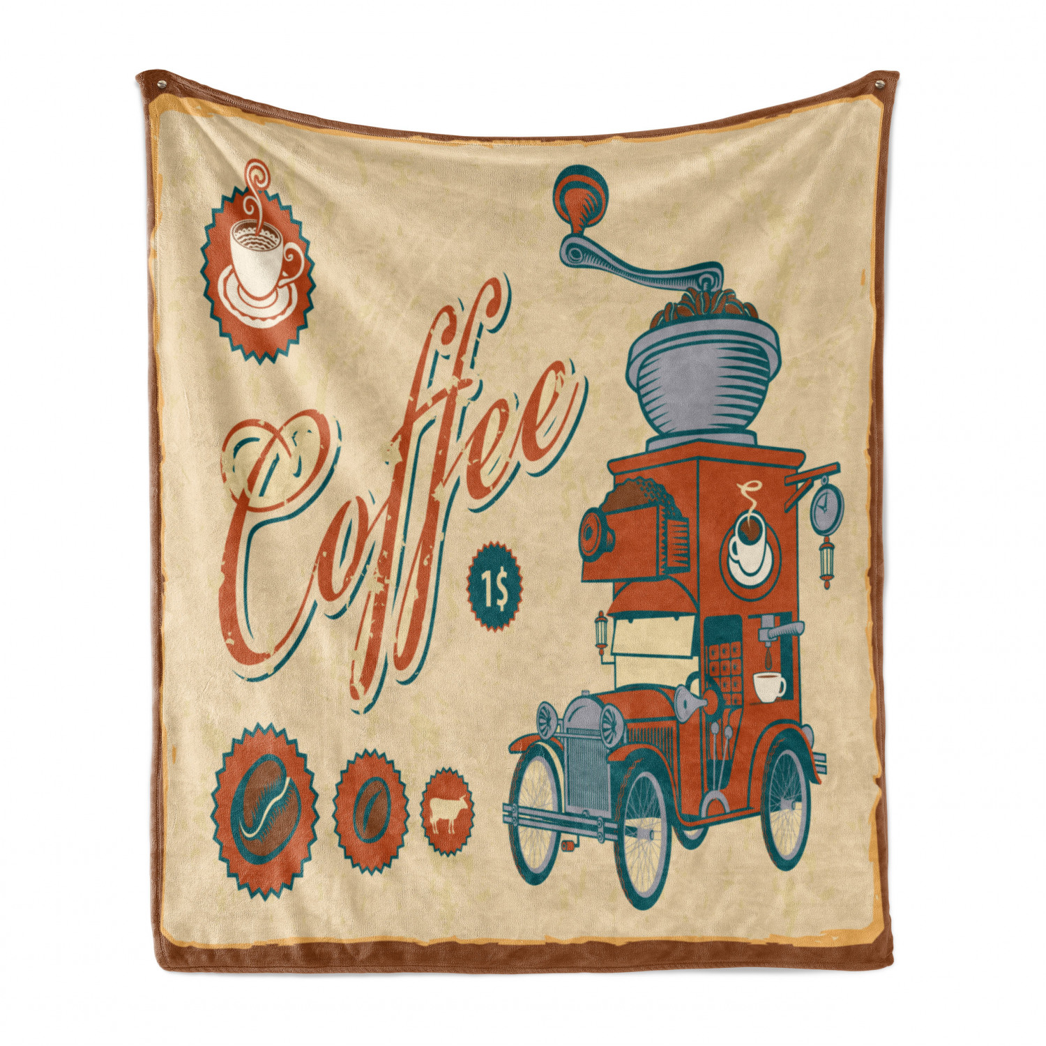 Retro Soft Flannel Fleece Throw Blanket, Commercial Design of Vintage ...