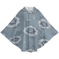Blue Floral Pattern Repeat Blanket Oversized Wearable Hooded Blanket ...