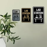 Signs ByLITA Portrait Round Lab Station Sign (Brushed Gold) - Medium ...