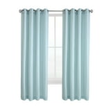 Hannah Crinkle Textured Microfiber Curtain Panel 52" x 63" in Sky Blue ...