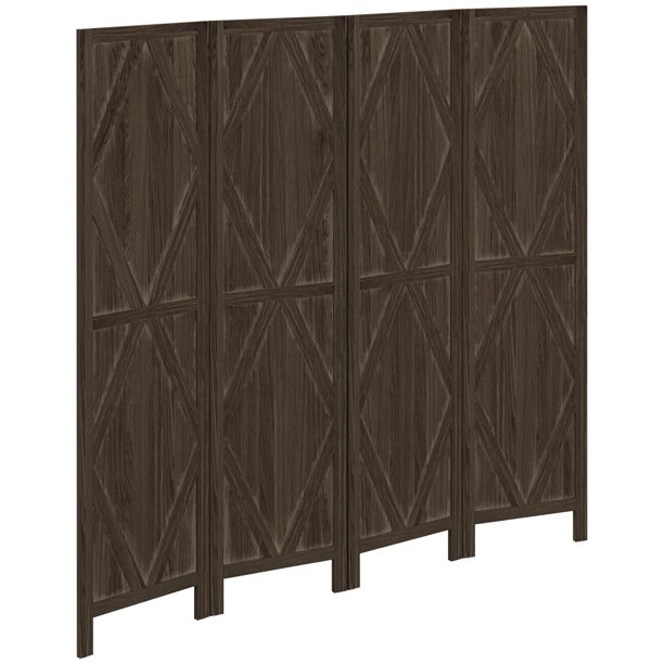 HOMCOM 4 Panel Folding Room Divider Privacy Screen Indoor Home ...