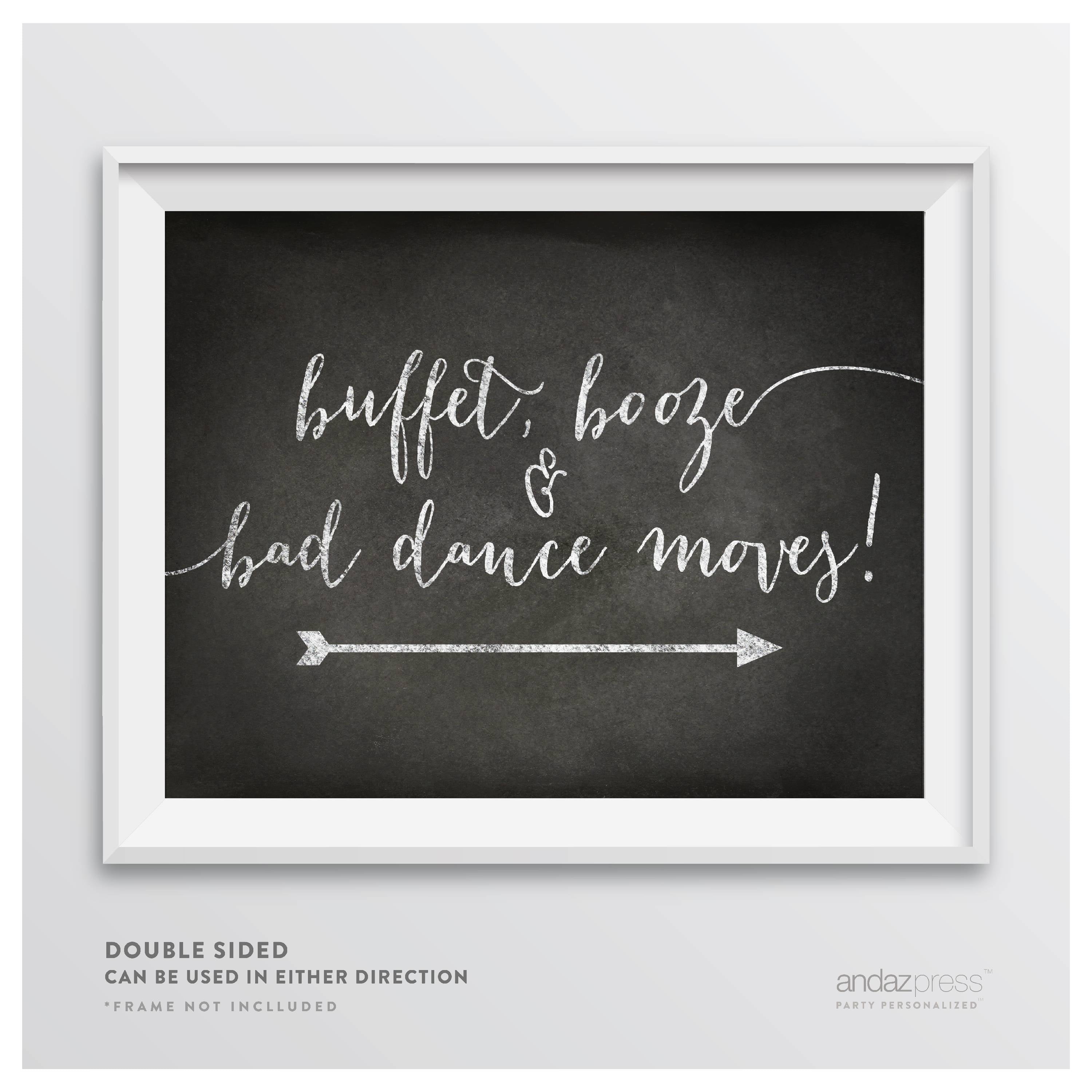 Buffet, Booze, Bad Dance Moves Vintage Chalkboard Wedding Party ...