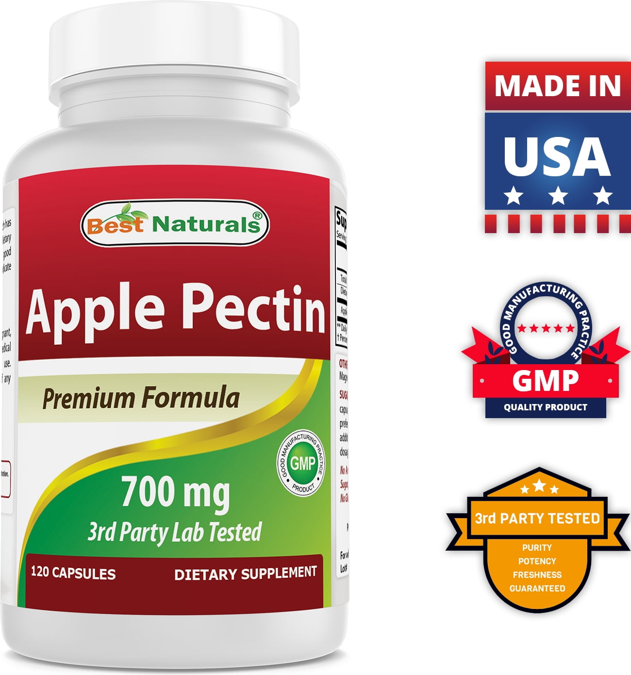 2 Pack Best Naturals Apple Pectin 700 mg 120 Capsules – totalhill.com