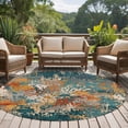Brown Green Copper Rust 6FT Round Area Rugs for Living Room Abstract ...