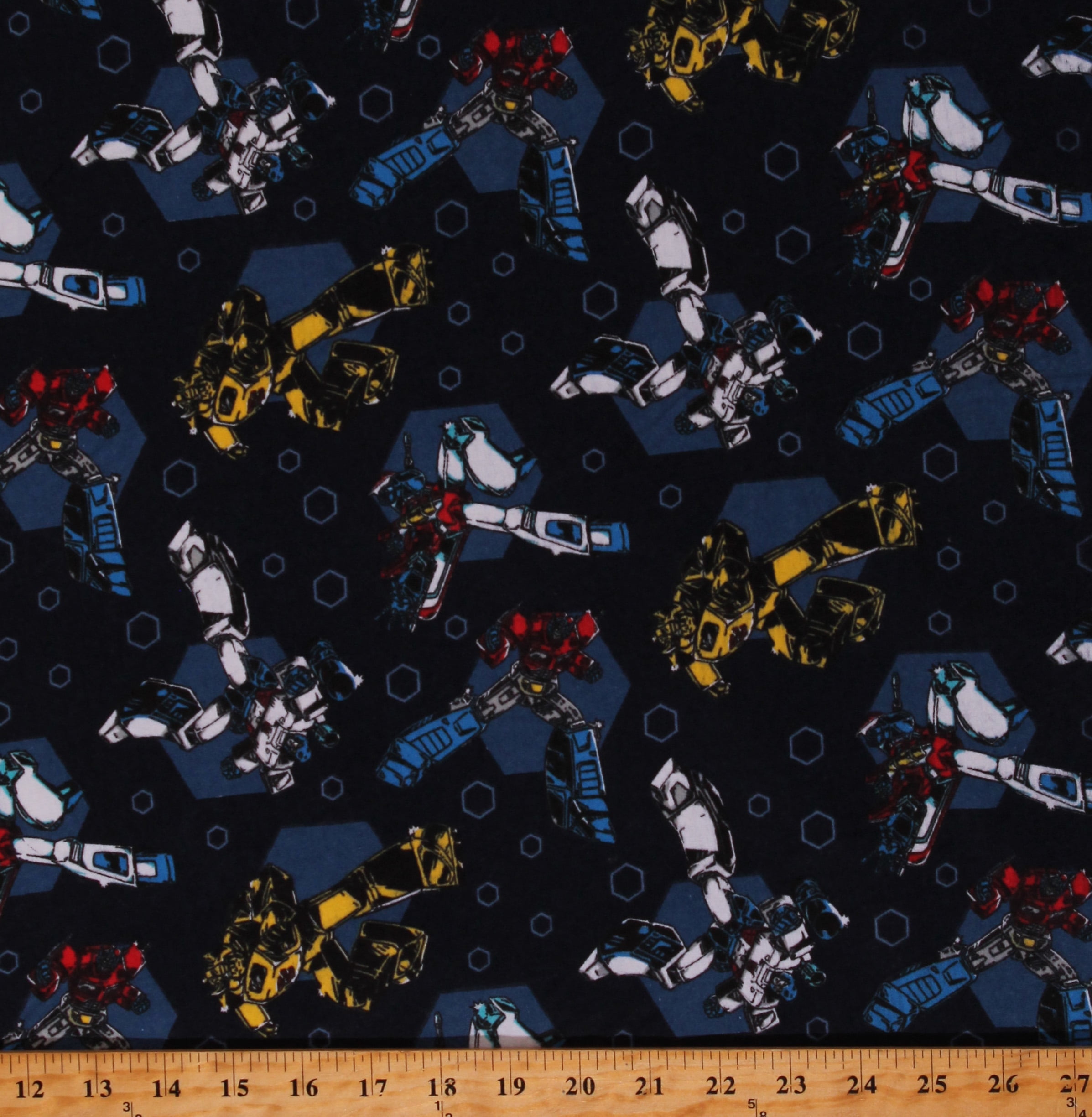 Flannel Transformers Robots Navy Blue Kids Boys Cotton Flannel Fabric ...