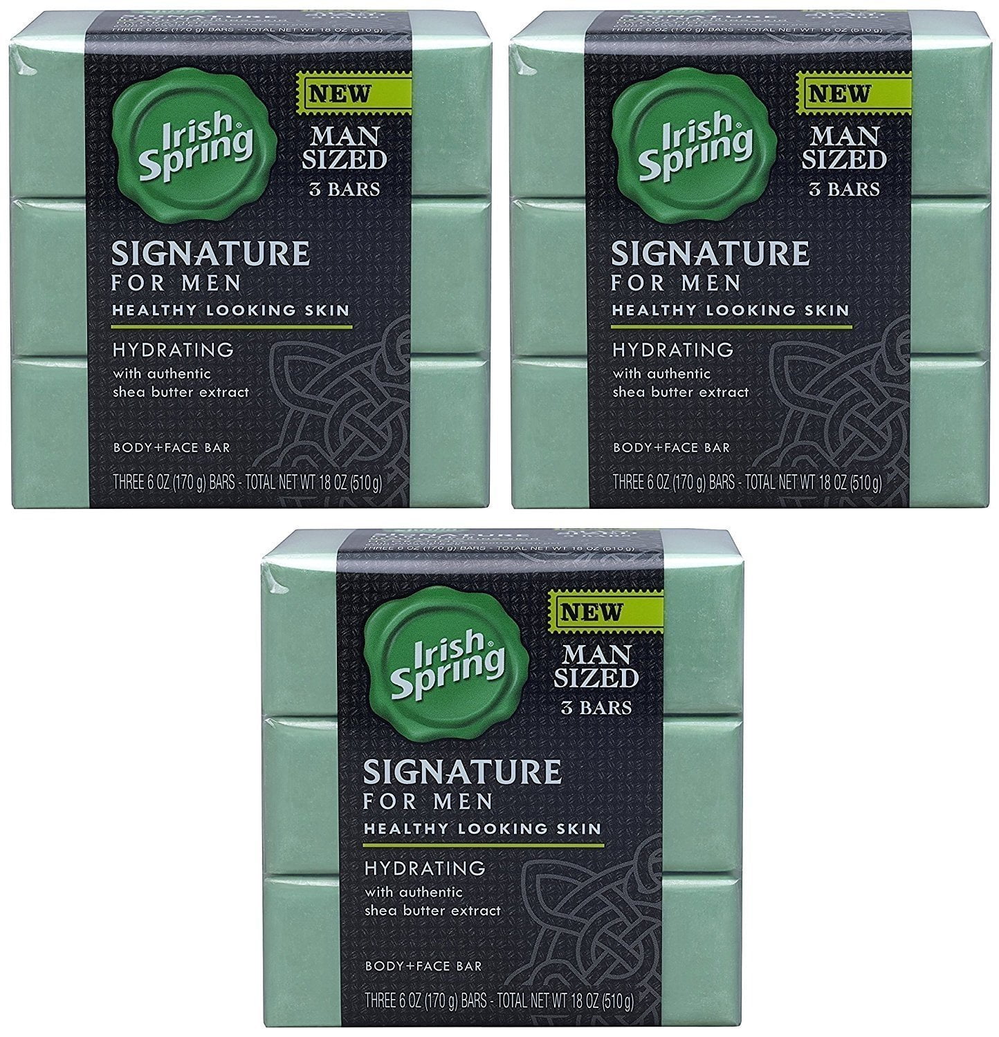 Irish Spring Signature For Men Hydrating Bar Soap, 6oz (3-Pack / total ...