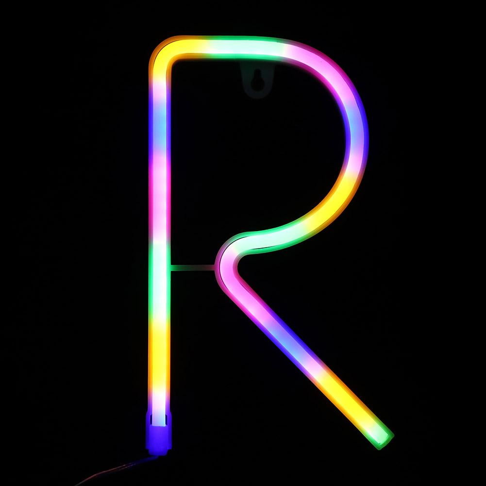 Spptty Letter R Shaped LED Neon Light Alphabet Light Wall Sign Decor ...