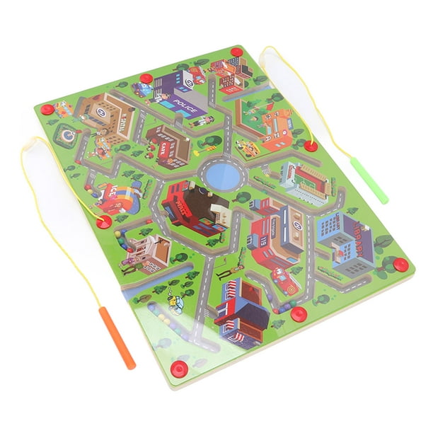 Kids Maze, Wooden Magnetic Maze Board Game All In One For Home Magnetic ...