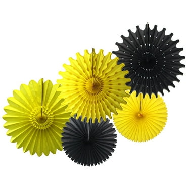 Devra Party Black, Red, and White Large Tissue Paper Fan Decorations ...