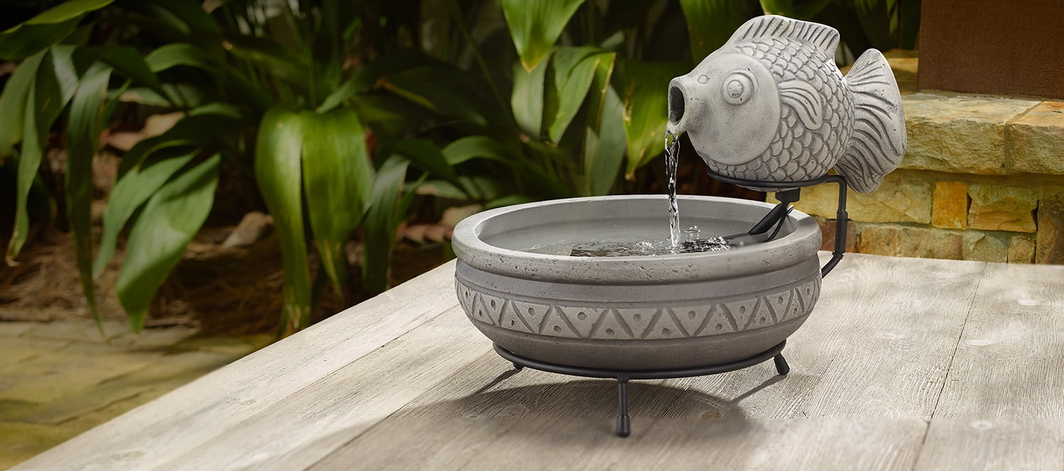 Smart Solar Marin Solar Fish Fountain - Walmart.com