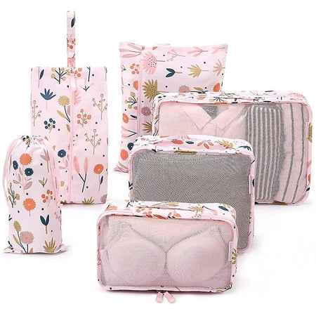 6 Piece Packing Cubes Set, Travel Luggage Packing Organizers - Floral ...