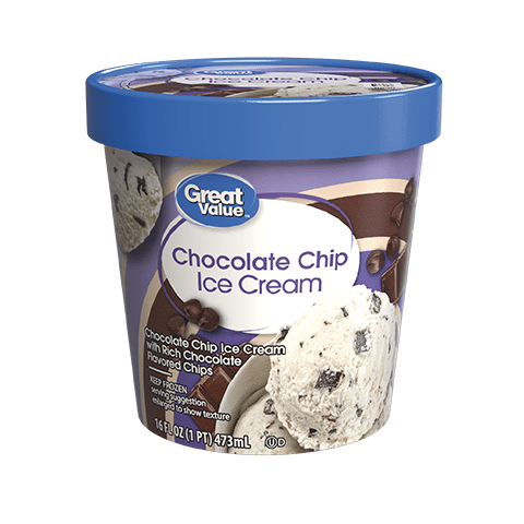 Great Value Chocolate Chip Ice Cream, 16 fl oz - Walmart.com
