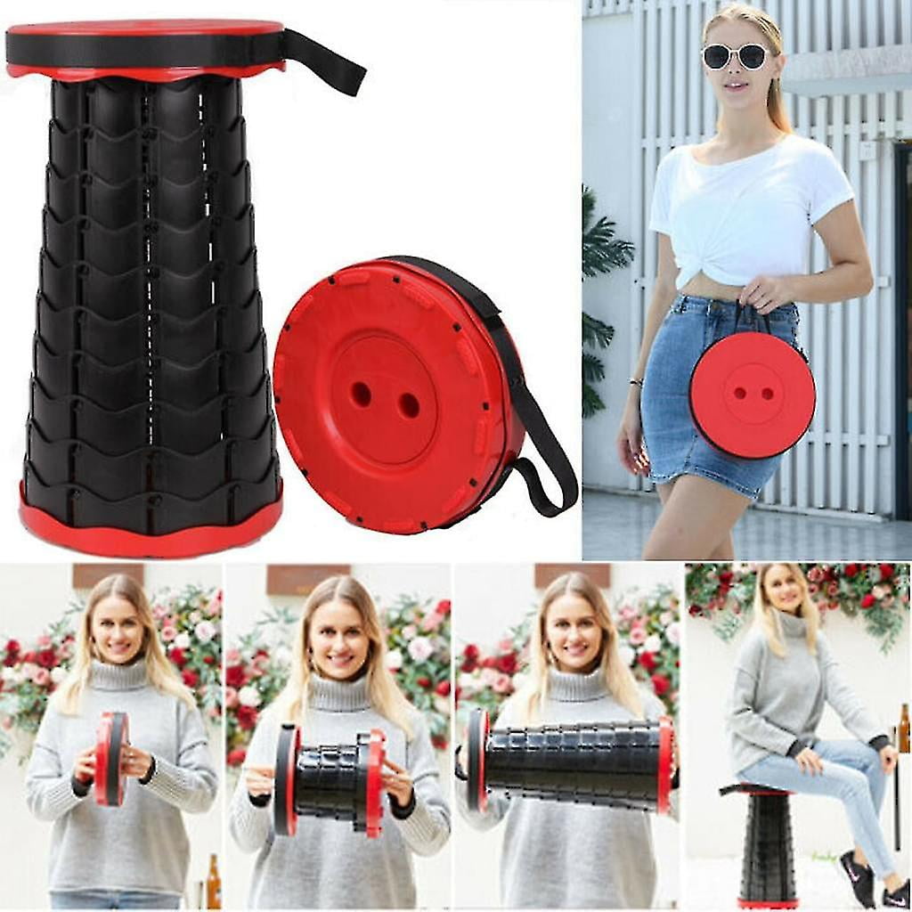 Taburete plegable silla plegable portátil ligero retráctil alto ...