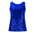 Womens Scoop Neck Sleeveless Glitter Sequin Tank Tops Summer Shimmer
